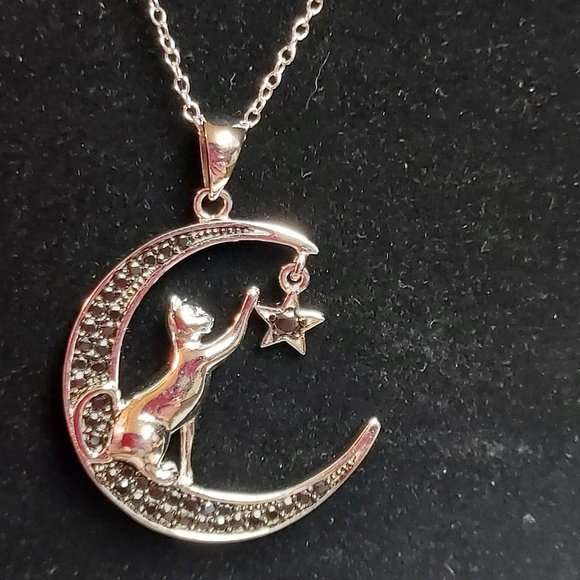 Jewelry | Crescent Moon Cat Pendant | Poshmark